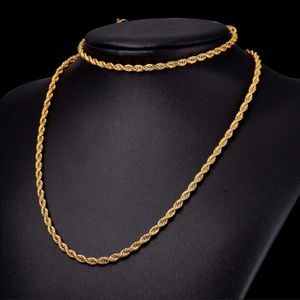 Accessories | New 18k Gold Necklace Bracelet Set | Poshmark